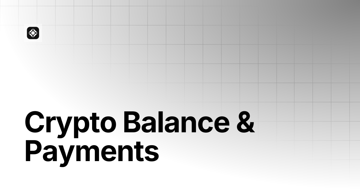 Crypto Balance & Payments | starpay